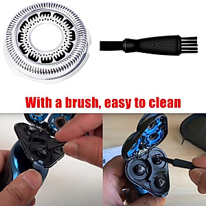 SH60/72 Replacement Heads Compatible with Philipsi Norelcoo Shaver for S6810, S6820, S6850, S6880/81, Replacement Heads for Series 6000 Shavers
