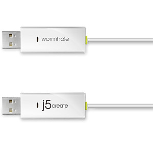 j5create JUC100 Data, Keyboard, and Mouse Sharing/Transfer USB Cable [ Wormhole Switch Windows to Windows ] Transfer Data Between 2 Windows PC