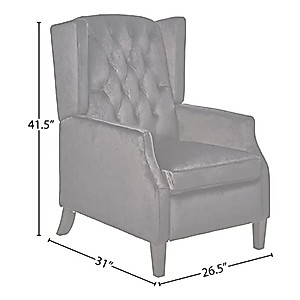 Christopher Knight Home Diana Wingback Recliner, Black + Dark Brown