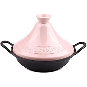 MYYINGBIN 27cm Enameled Cast Iron Pot Moroccan Tagine Easy to Clean Slow Cooker Healthy Cooking Suitable for 2-4 People