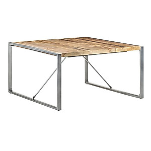 YUHI-HQYD Dining Table,Conference Table,Coffe Table,Rectangle Tea Table,Assembly Required,Perfectly in Living Room, Den, Office Room, and Family Room, 55.1"x55.1"x29.5" Rough Mango Wood
