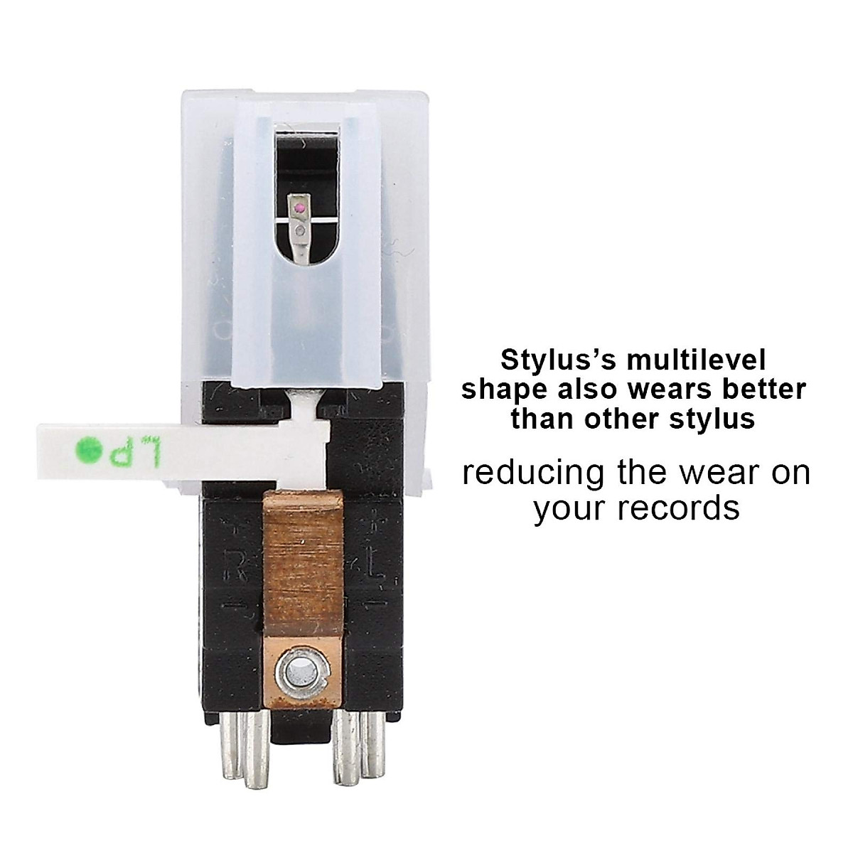 Junlucki Record Needle Stylus | Replacement Record Player Stylus | High Accuracy Dual Needle Stylus and Dual Needle Stereo Stylus Phono Cartridge Turntable Record Player