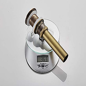 Engraved Antique Brass Pop Up Bathroom Sink Drain Strainer Stopper no Overflow Hole Kitchen Basin Sink Bottle Trap Drainer