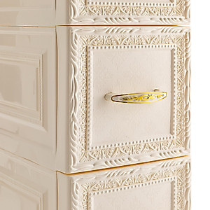 CNCEST 7 Tier Bathroom Floor Cabinet, Vertical Storage Unit with Drawers and Casters, Large Capacity Narrow Tall Slim Storage Tower, Waterproof Toilet Paper Storage Cabinet for Small Spaces Gaps