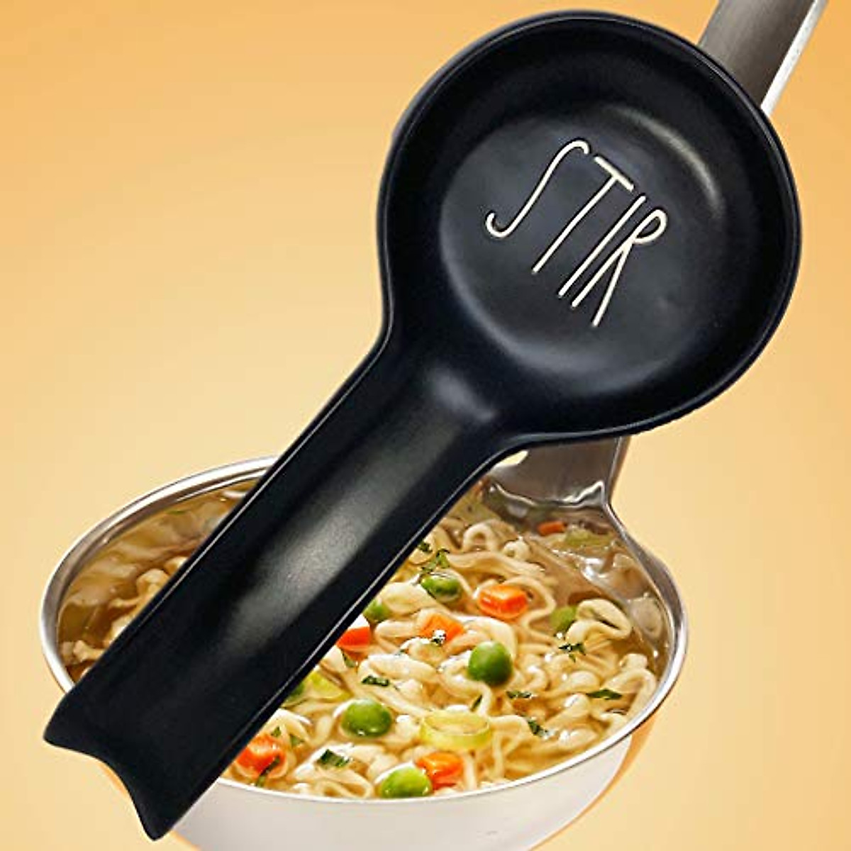 Rae Dunn"Stir" Spoon Rest - In BLACK Artisan Collection By Magenta - The Perfect Addition To Your Kitchen! Beautiful Black Color with Large Contrasting LL Font Lettering Spelling The Word"STIR"