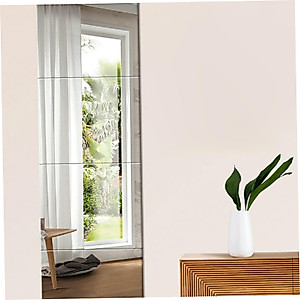 4PCS Full Body Mirror for Wall 11.81x11.81 Inch Full Body Mirror Wall Acrylic Mirror Wall Mounted Self-Adhesive DIY Frameless Mirror Full Length High-Definition Imaging for Home Gym Hallway