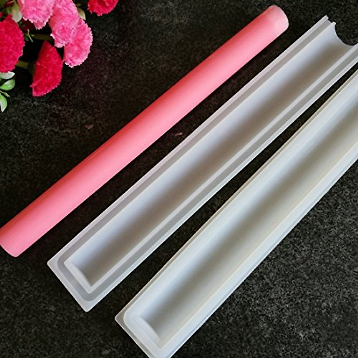 Justfund Round Shape Tube Column Silicone Soap/Candle Mold Embed Soap Making Supplies Tool Dia. 1inch