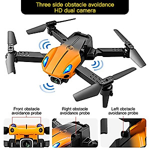 meekiee 2021 Latest Waterproof Professional RC Drone with 4K Camera Rotation,Drone with Dual Camera for Kids and Adults,E88 Pro RC Drone 4K Camera Rotation HD Wide Angle FPV Live Video (KY907 Orange)