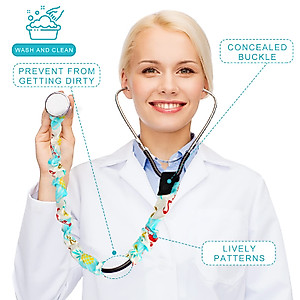 4 Pieces Stethoscope Covers with Removable Tube Handmade Stethoscope Accessories for Nurses Doctors (Bright Style)