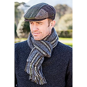 Mucros Men's Flat Cap Patchwork 100% Wool Made in Ireland Small