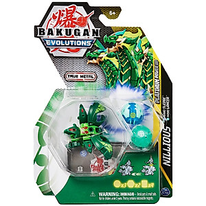 Bakugan Evolutions, Nillious with Nano Sledge and Lancer Platinum Power Up Pack, True Metal Action Figure, 2 Nanogan, 2 Bakucore, 2 Ability Cards, Kids Toys for Boys and Girls, Ages 6 and Up