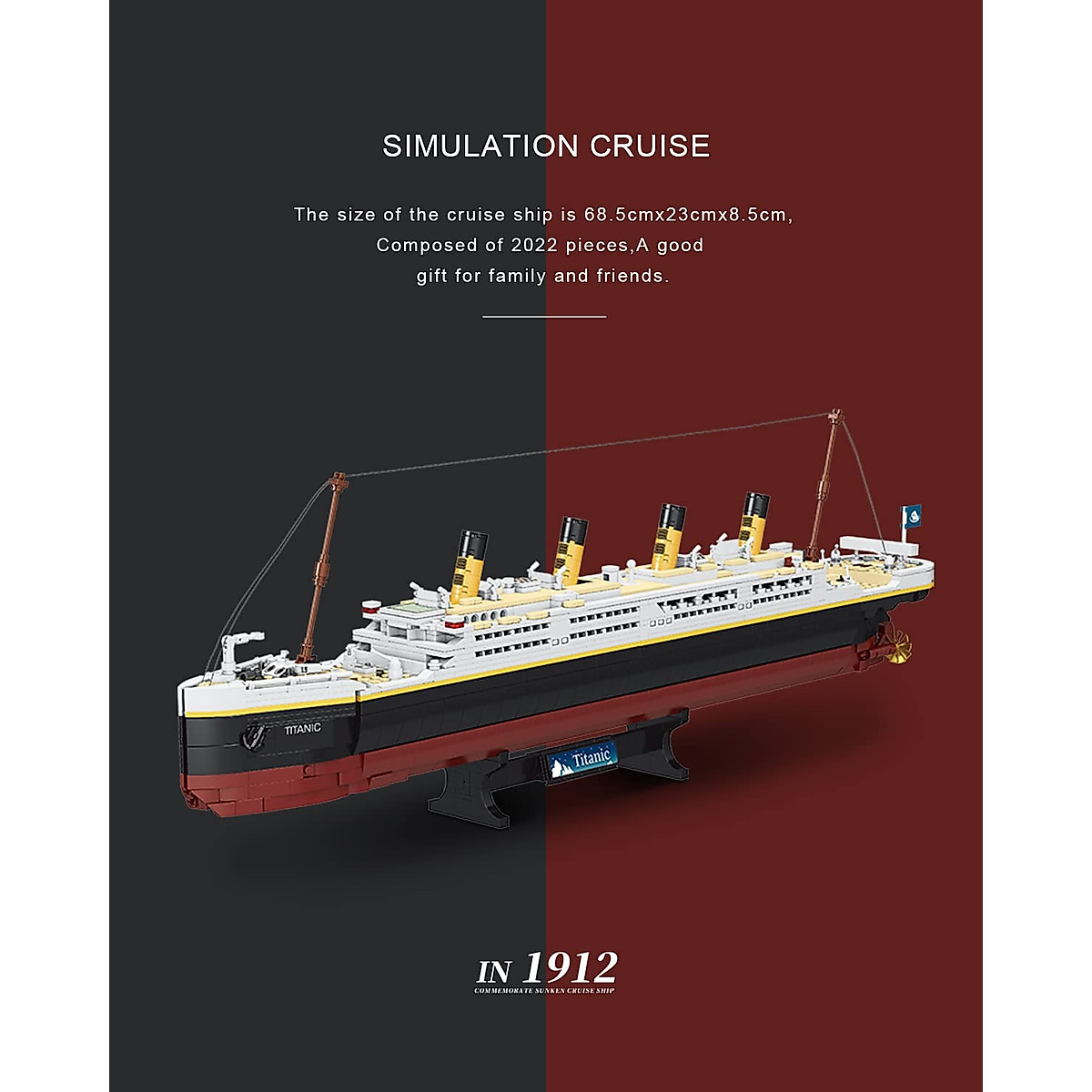 dOvOb Titanic Model Building Blocks Set, 2022 Pieces Bricks, Compatible with Major Brands