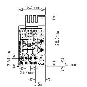 2.4 GHz Wireless RF Transceiver Module, DIP-8, 5mW, 7dBm, 150~240 m, PCB Antenna, Compatible with nRF24L01+, Pack of 4