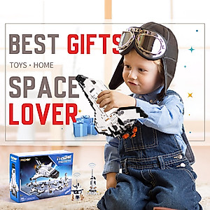 PREPOP Space Shuttle Building Toys for Kids - 25 in 1 Airplane Set for 6-12 yr Boys, Plane and Discovery Space Station Models Kits, Birthday Gifts for Age 6 7 8 9 10 11 12 Year Old 586PCS