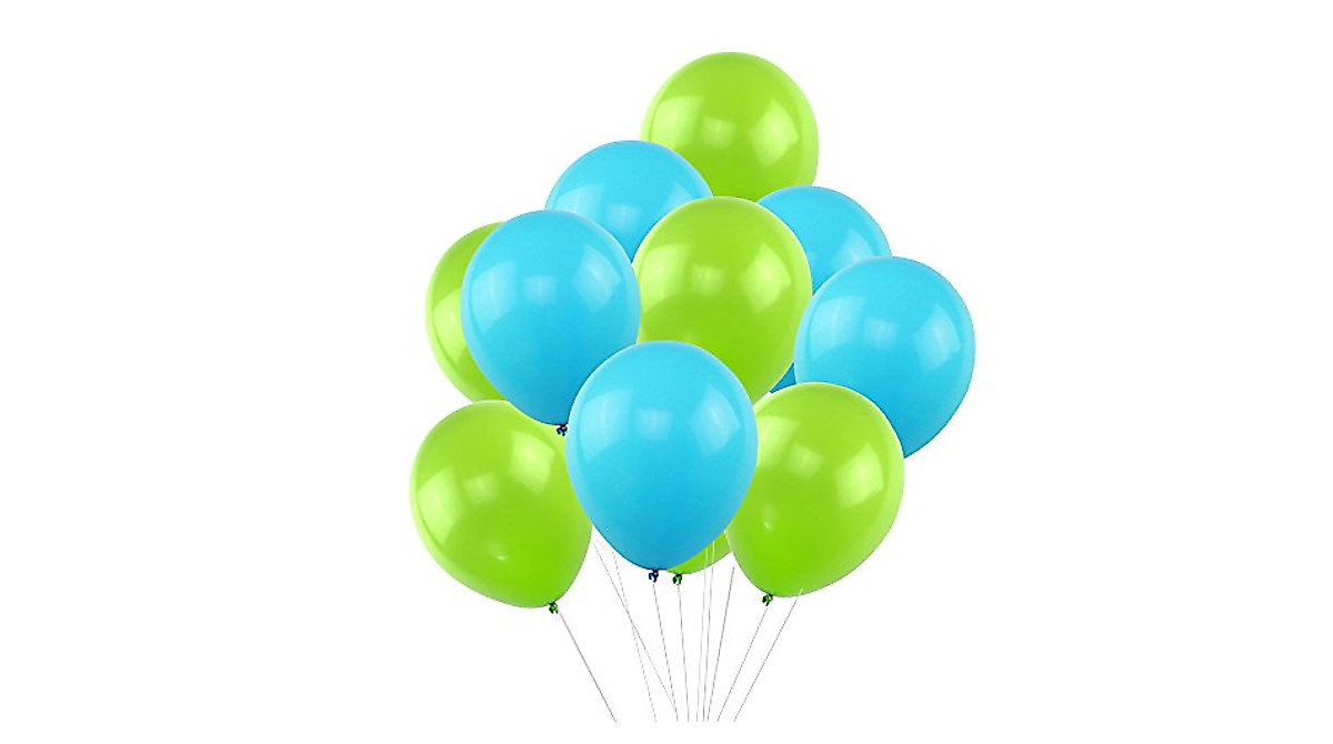 KUMEED Sky Blue Green Balloons - 100 Pack for Celebrations