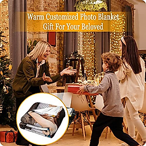 Custom Personalized Blanket with Picture Text Name Customized 1-9 Photo Throw Blanket Gift for Wife Husband Boyfriend Girlfriend Couple Mom Dad Friend Pet for Birthday Anniversary (1 Photo, 50"x60")