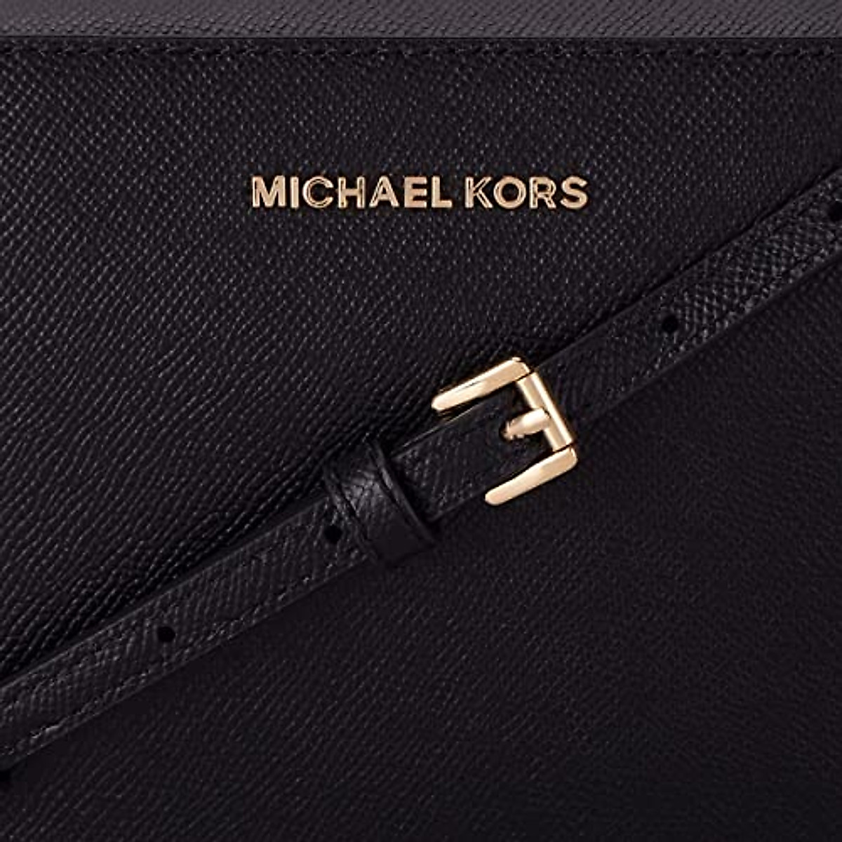 Michael Kors Women's Jet Set Crossbody Leather Bag, Black, Large