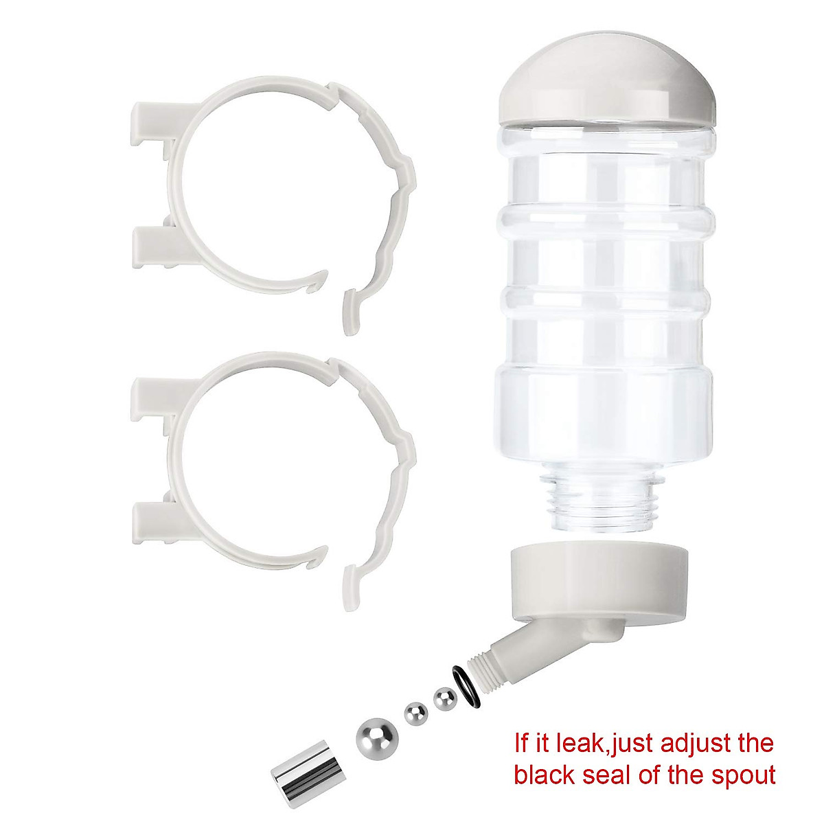 No Drip Dog Kennel Water Bottle Dispenser for Crate, 400ml Dripless Pet Drinking Fountains Kettle with Automatically Feeding Water (White)