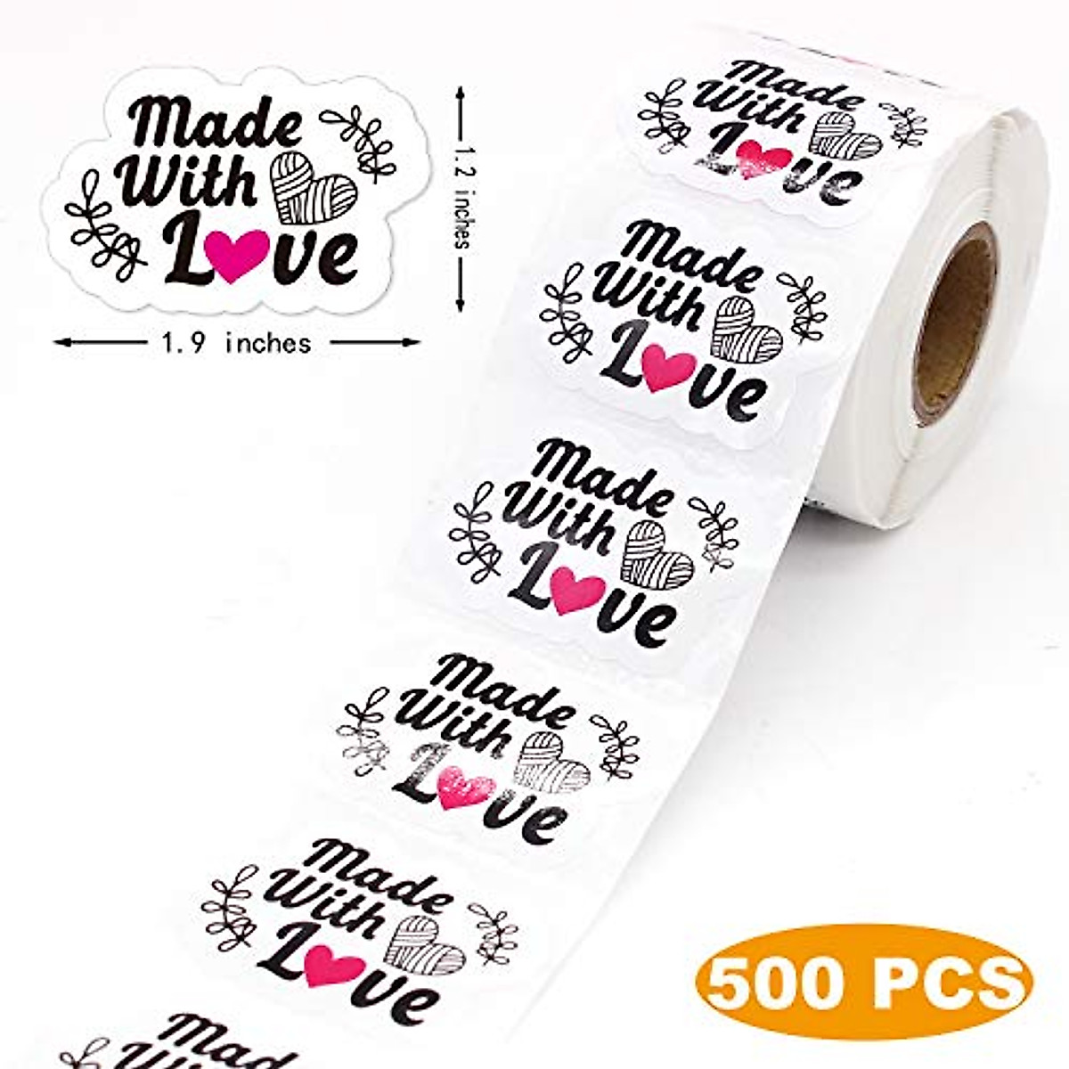 Rainbow & Handmade Small Shop & Business Stickers - Packaging Stickers (Made with Love)