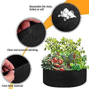 Pannow 50 Gallon Plant Grow Bags, Round Raised Garden Planting Beds Pots, Heavy Duty Fabric Grow Pot, Durable Breathe Cloth Planting Container for Potatoes Vegetables and Fruits, Gardening & Outdoor