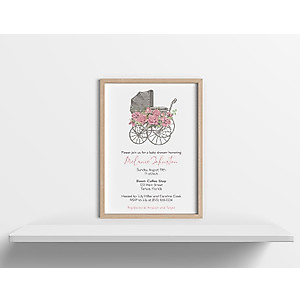 Baby Shower Vintage Invitations Customizable Coquette Bridgerton Invites With Envelopes (12 Count)