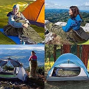 Night Cat Camping Sleeping Bag for Adults 3 Seasons Portable Lightweight Backpacking Hiking Traveling Indoor Outdoor Temperature 5-15℃ 2.6x6.3ft Switch to a Quilt or Blanket