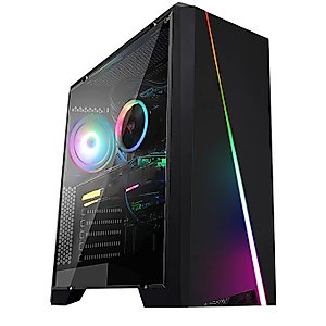 Ssrotho Gaming PC Windows 10 Professional Desktop Tower Computer, Intel Quad-Core i7 3.4Ghz, 16GB RAM, 1TB SSD + 1TB HDD, WiFi Adapter, GeForce GT 1030 2GB GDDR5, RGB Lighting Case