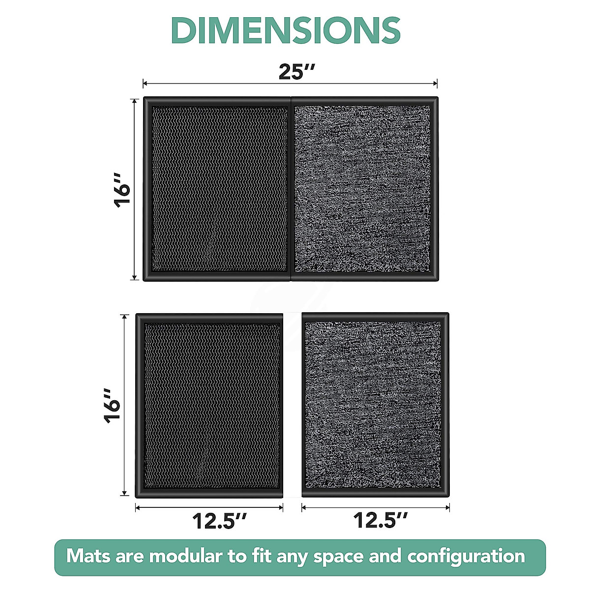 LOSTRONAUT 2 in 1 Wet Dry Shoe Cleaning Floor Mat - 25’’ x 16’’ Non Slip Machine Washable - Boot Tray Perfect to Remove Mud Dirt and Yuck from Footwear - Indoor Outdoor Rug