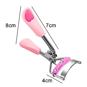 Eyelash Curler Stainless Steel with Brush Mascara Muffle False Eyelashes Accessory Best Professional Tool for Lashes Curls Pinkiou