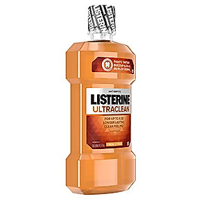 Listerine Ultraclean Oral Care Antiseptic Mouthwash with Everfresh Technology to Help Fight Bad Breath, Gingivitis, Plaque and Tartar, Fresh Citrus, 1.5 l