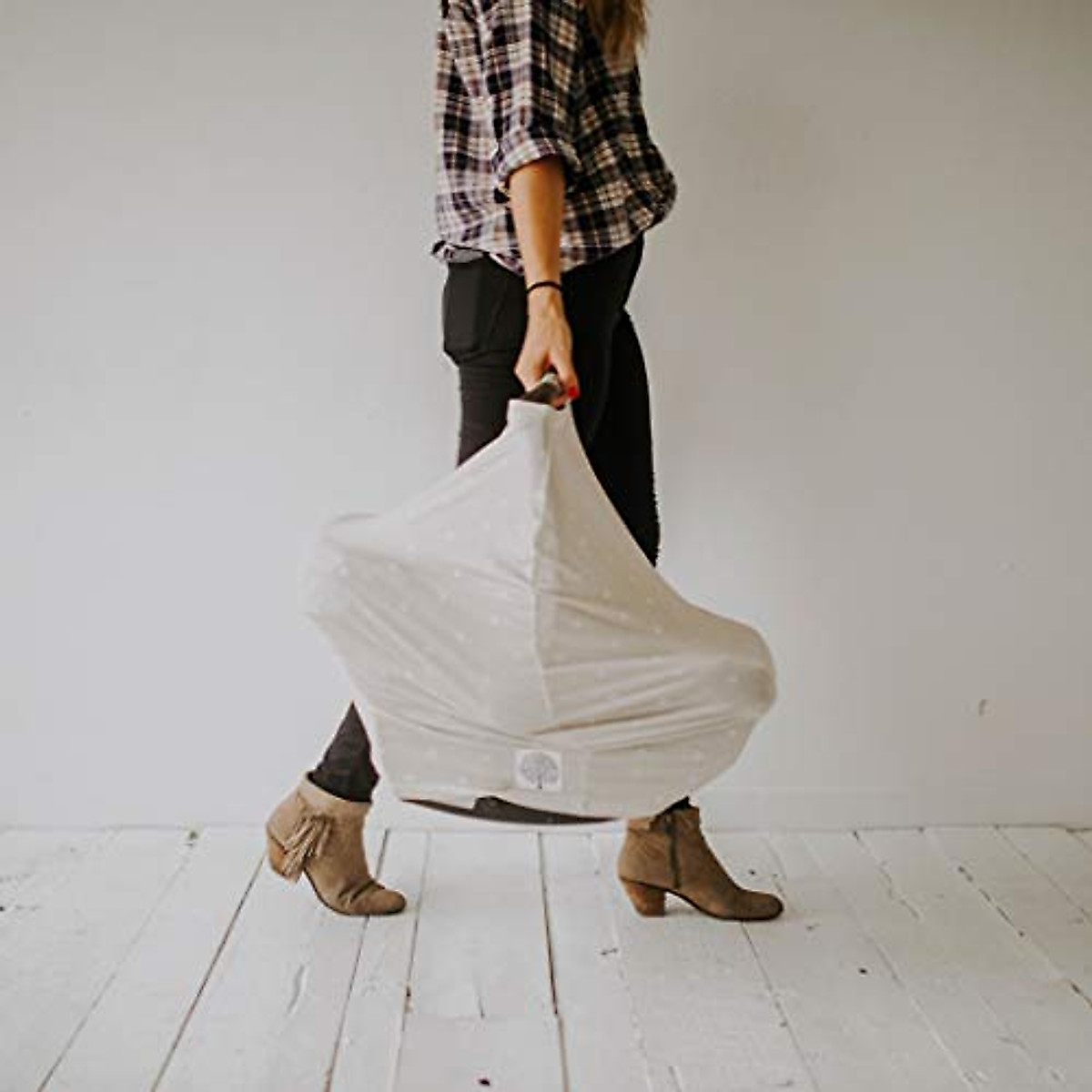 Parker Baby 4 in 1 Car Seat Cover for Girls and Boys - Stretchy Carseat Canopy, Nursing Cover, Grocery Cart Cover, High Chair Cover - "Desert"