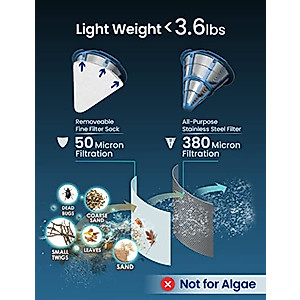 KOKIDO Swimming Pool Vacuum - Cordless Pool Cleaner - Debris Filtration for Above Ground and Inground Pools, Hot Tubs, Spas - Handheld Rechargeable Sweeper - XTROVAC 210 (NO Pole)