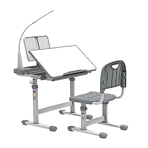 YBLFDY Kids Desk Multi Functional Kids Study Desk with 40 Degree Tilt-able Desktop Height Adjustable Kids School Desk for Kids,Children Desk Set as Christmas, Bithday Gift, Grey