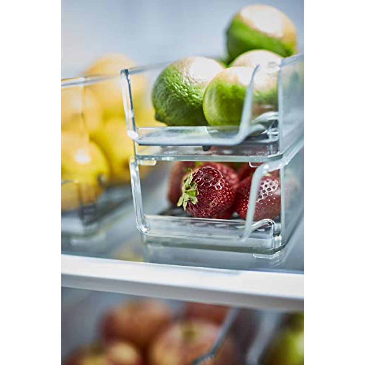 Spectrum Diversified Hexa in-Fridge Small Refrigerator Bin for Storage and Organization of Fruit Vegetables Produce and More, 8.5 x 4 x 2.25, Clear Frost