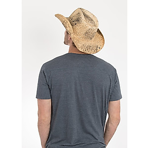 Peter Grimm Drifter Hats, Woven Straw Hat Unisex, Cowboy & Cowgirl (Black, Maverick)