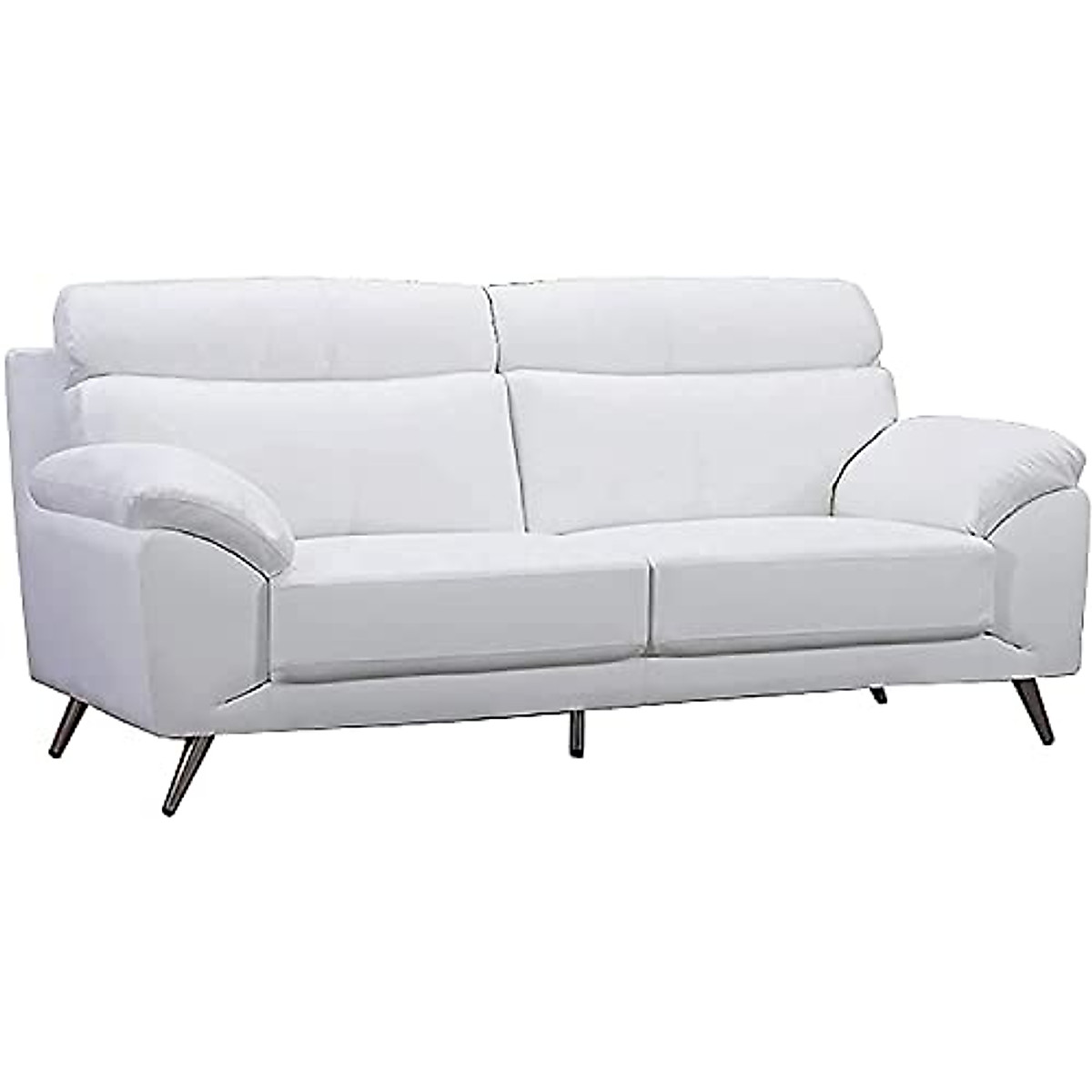 American Eagle Furniture EK528 Modern Top Grain Italian Leather Living Room Sofa, White
