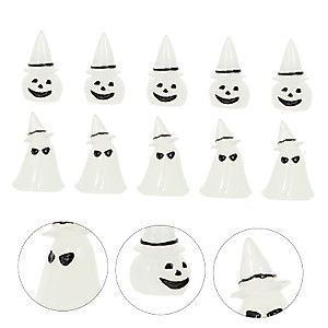 IWOWHERO 10pcs Luminous Ornaments Tabletop Decor Mini Figurine Mini Resin Figurines Ornaments for Crafts Miniature Halloween Figurines Halloween Gag Toys Resin Pumpkin Decor Party Supplies