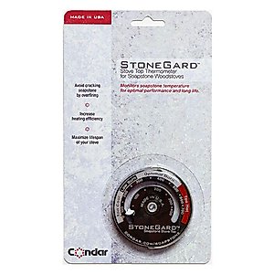 Condar StoneGard Stove Top Thermometer (3-26) for Soapstone Wood Stoves. Monitors Soapstone Temperature for Optimal Performance and Long Life.