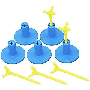 QHALEN Golf Rubber Tee Holder Set for Golf Driving Range Tee Practice Tool Pack of 5 (Blue)