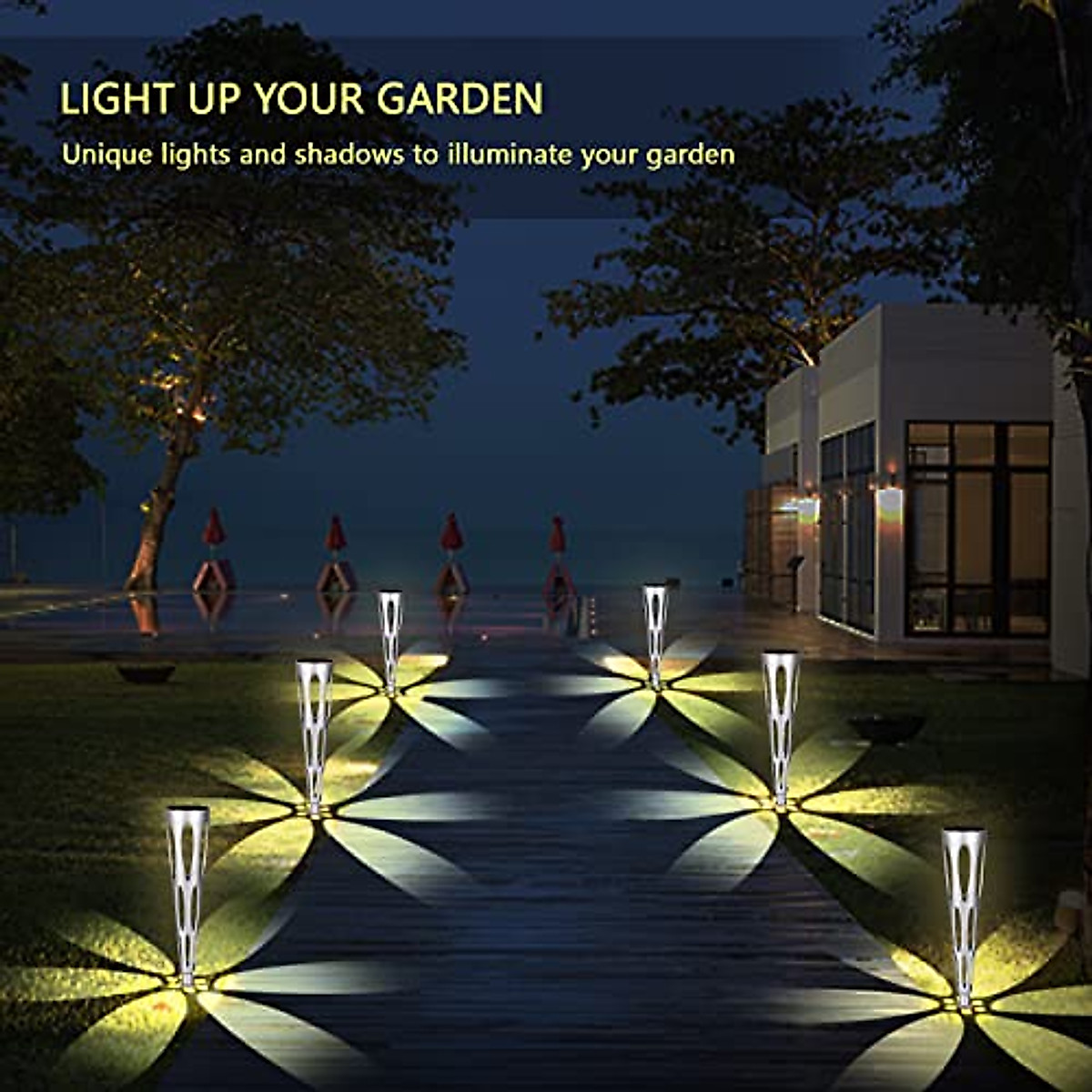 Solar Pathway Lights 6 Pack LED Waterproof Solar Outdoor Landscape Lighting Bright Solar Lights Outdoor Up to 12 Hrs Long Last Solar Garden Lights Solar Power Walkway Light for Patio Yard and Pathway