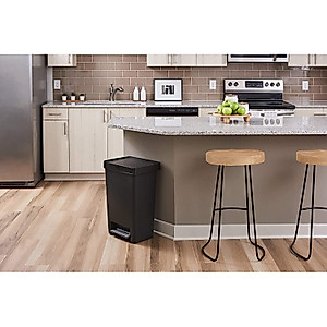 TXQX Step-On Trash Can for Home and Kitchen, with Lid Lock and Slow Close, 13 Gallon, Charcoal