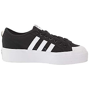 adidas Originals Women's Nizza Platform, Black/White/White, 7.5