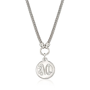 Ross-Simons Monogram - Sterling Silver Disc Necklace. 18 inches