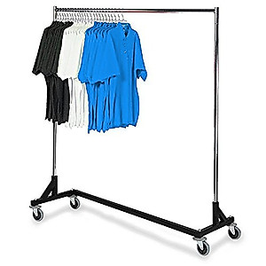 Only Hangers Commercial Grade Rolling Z Rack with Nesting Black Base