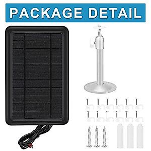 Ring Solar Panels Charger for Ring Stick Up Cam 2nd / 3rd Gen and Ring Spotlight Cam Battery, 5v 4.5w Fast Charging, Weatherproof Outdoor, Keeps Your Camera Continue Charging (Black 2pack)