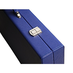 19-inch Premium Backgammon Set - Large Size - Indigo Blue Board, White and Navy Blue Points