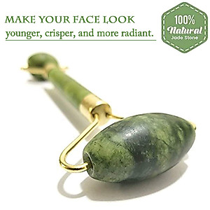 GOTDYA Jade Roller for Face,100% Natural Jade Face Roller Anti Aging Jade Stone Face Massage Roller, Jade Facial Roller Massager for Woman Face & Eye Massage