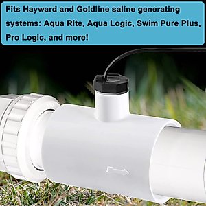 EXCELFU Flow Switch for Hayward Goldline Salt Chlorine Generator System, Pool Flow Sensor for Hayward Salt Cell Aquarite, Flow Switch Assembly GLX-FLO-RP with 15-Feet Cable