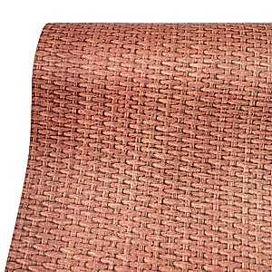 Yifely Light Brown Weave Wood Grain Furniture Paper Self-Adhesive Shelf Liner Door Sticker 17.7 Inch by 9.8 Feet