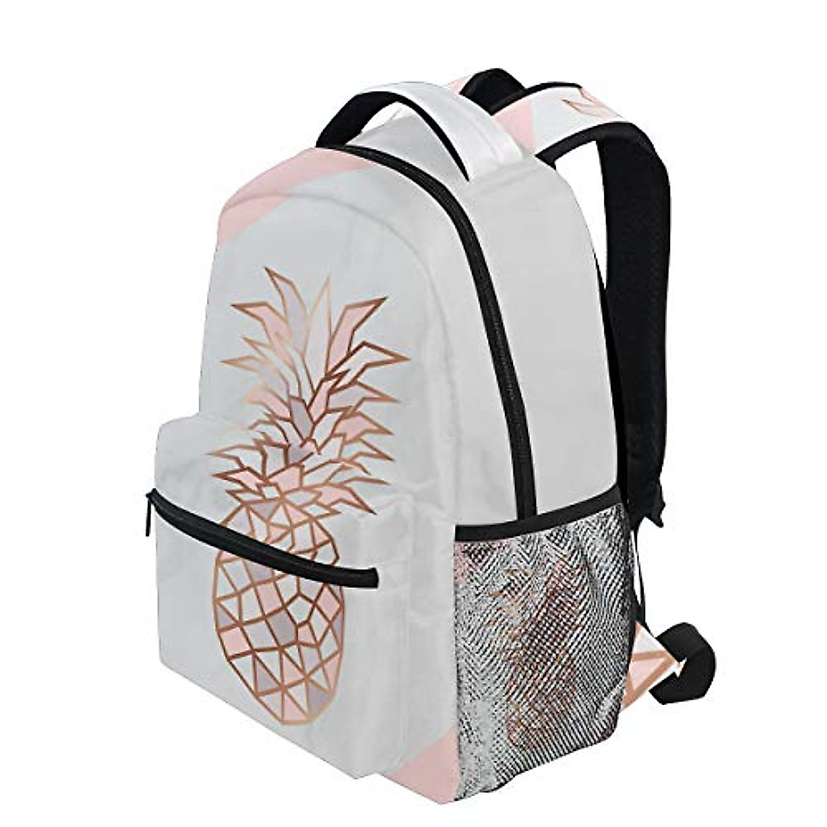 senya Pink Pineapple Backpack School Bag Travel Rucksack for Students Teen Girls